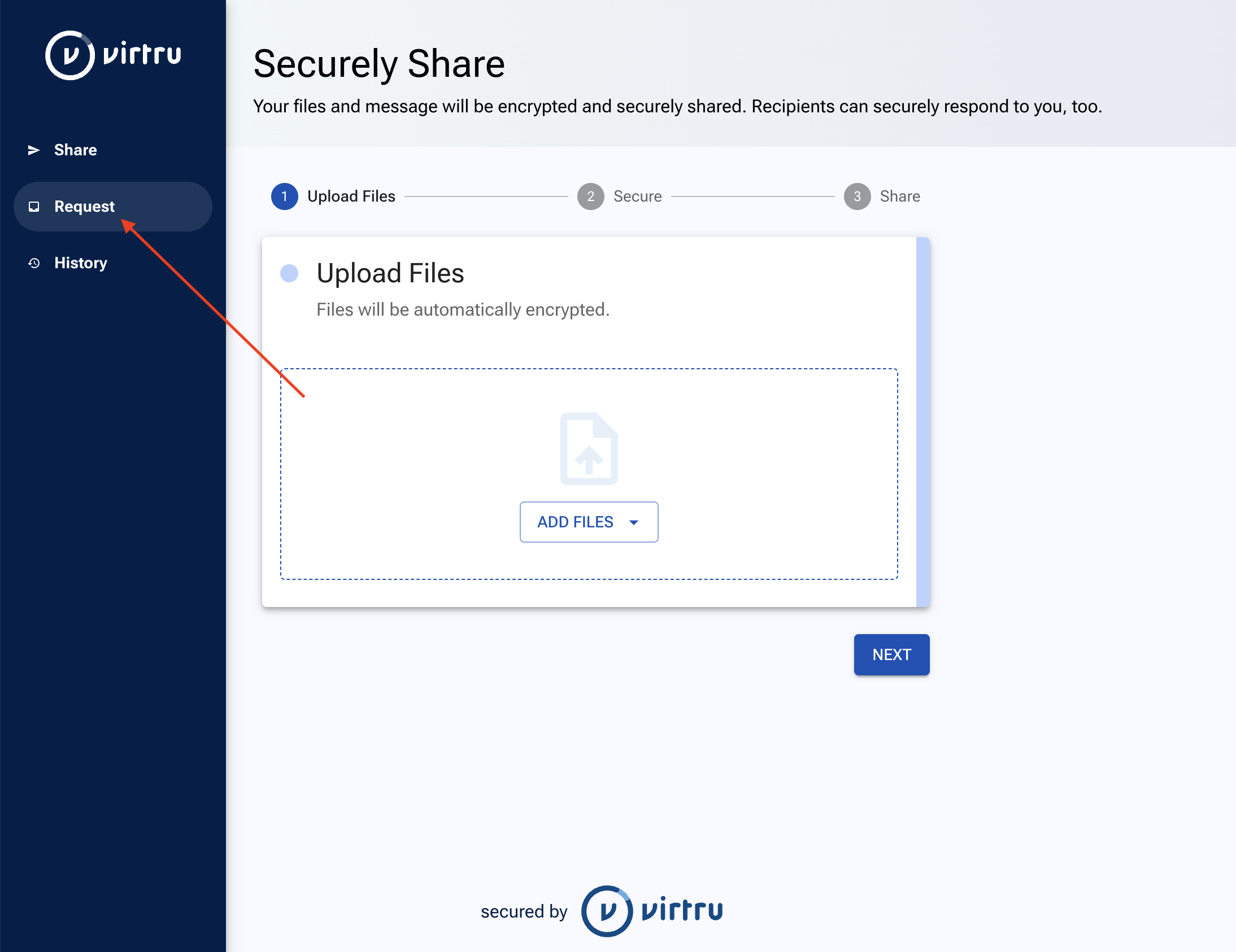 Requesting Files via Secure Share – Virtru