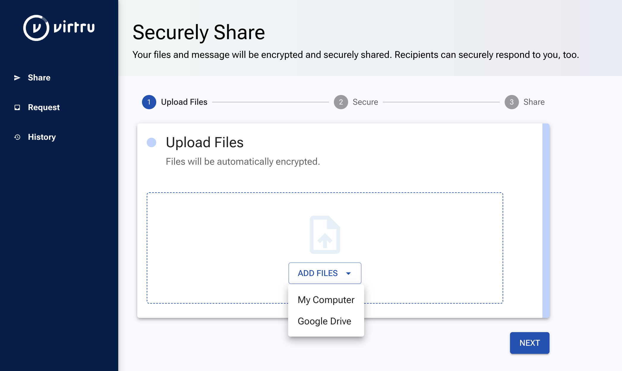 Share Files (Outbound) via Secure Share – Virtru
