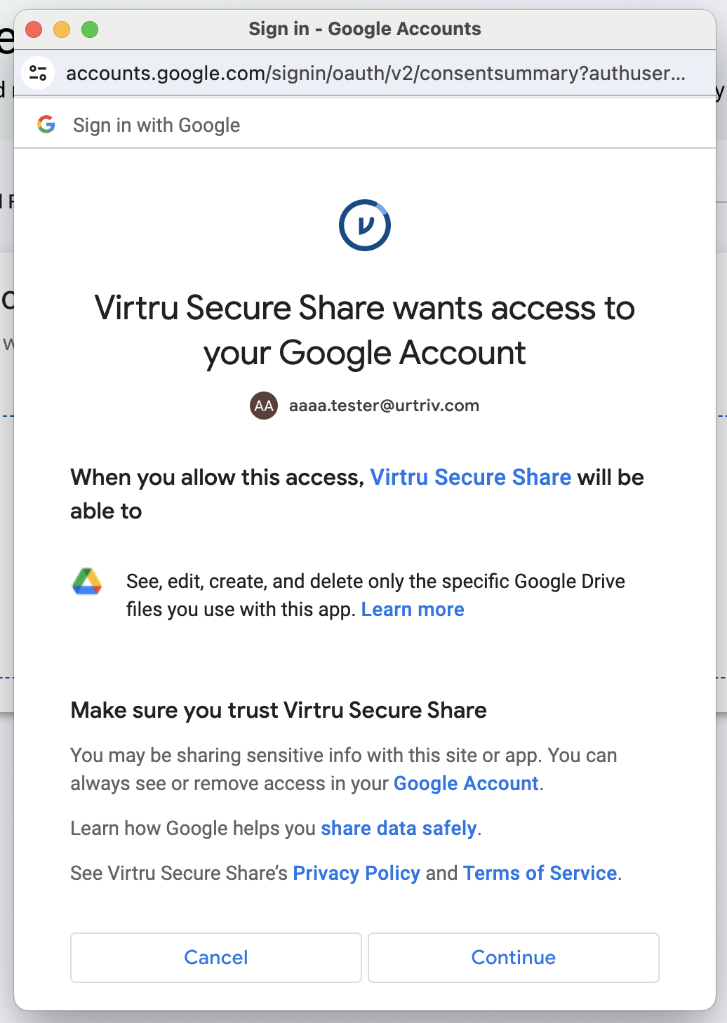 Share Files (Outbound) via Secure Share – Virtru