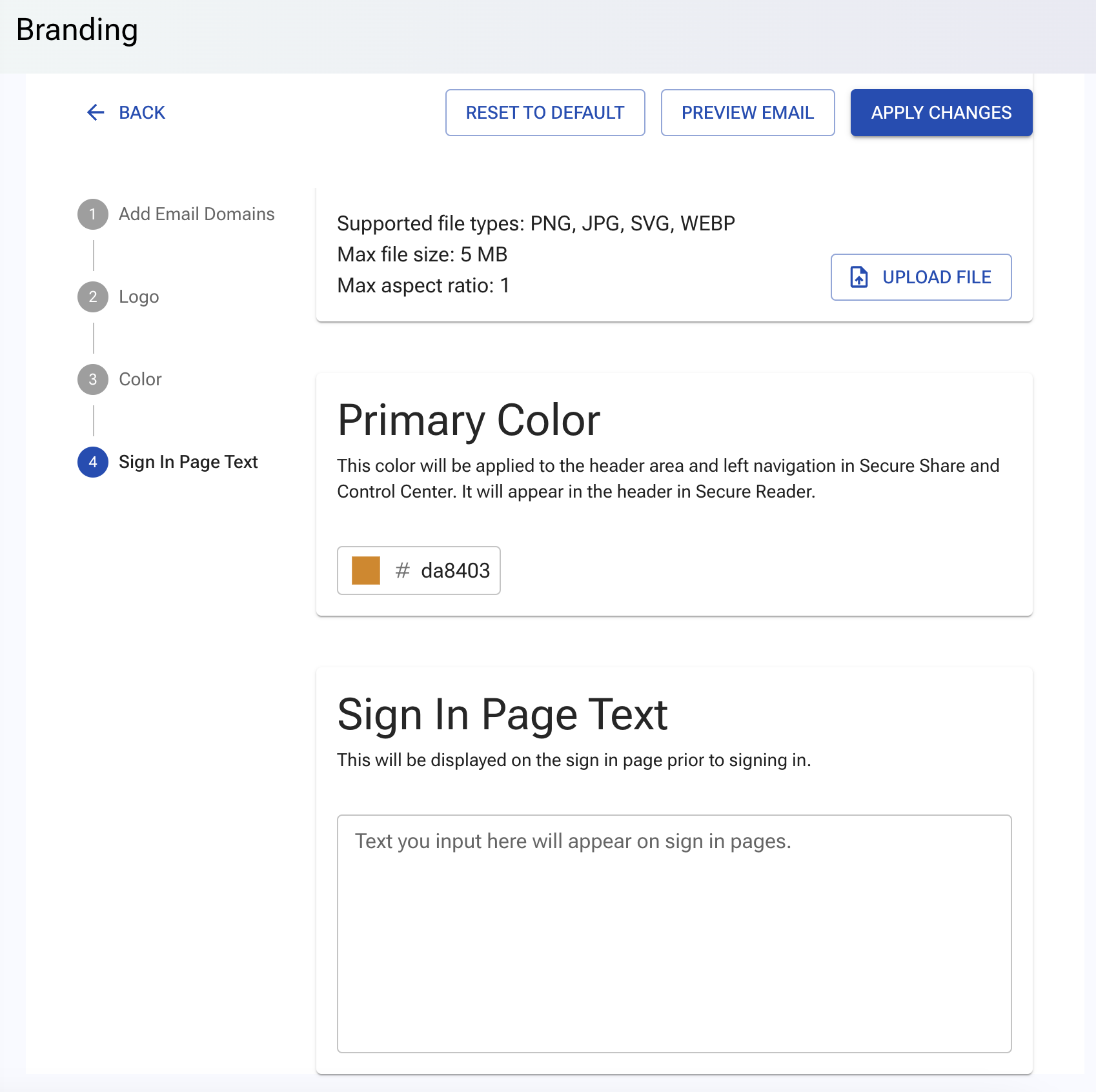 Self Service Custom Branding – Virtru