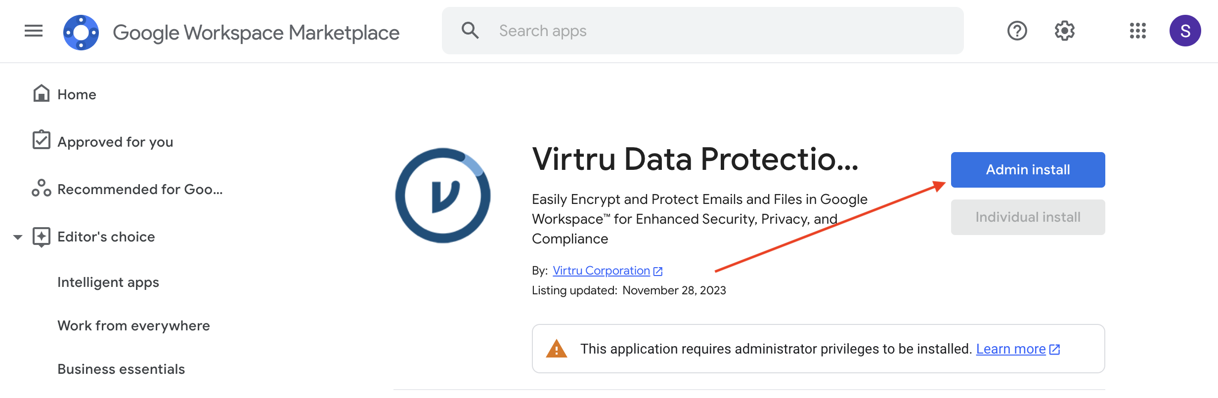 Install Virtru for Google Workspace Domains to Perform a Sync (Admin Guide) – Virtru