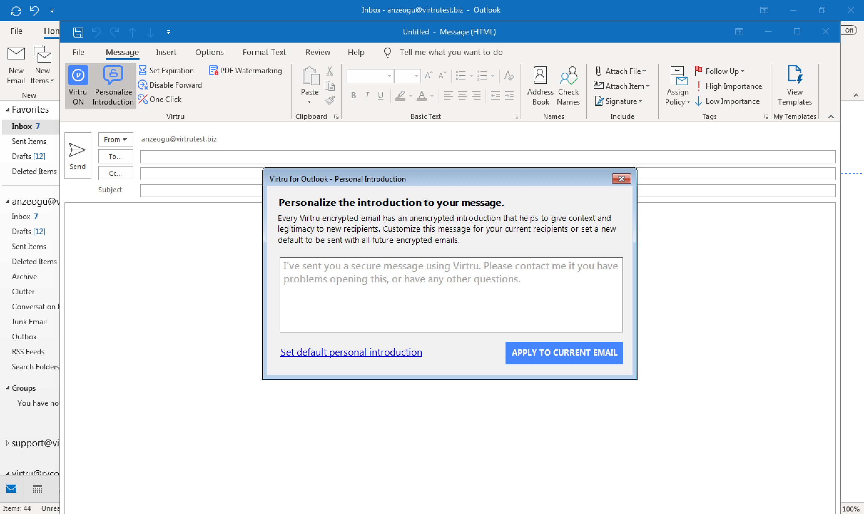 Sending a Virtru-encrypted email with Outlook – Virtru Sending a Virtru-encrypted email with Outlook – Virtru